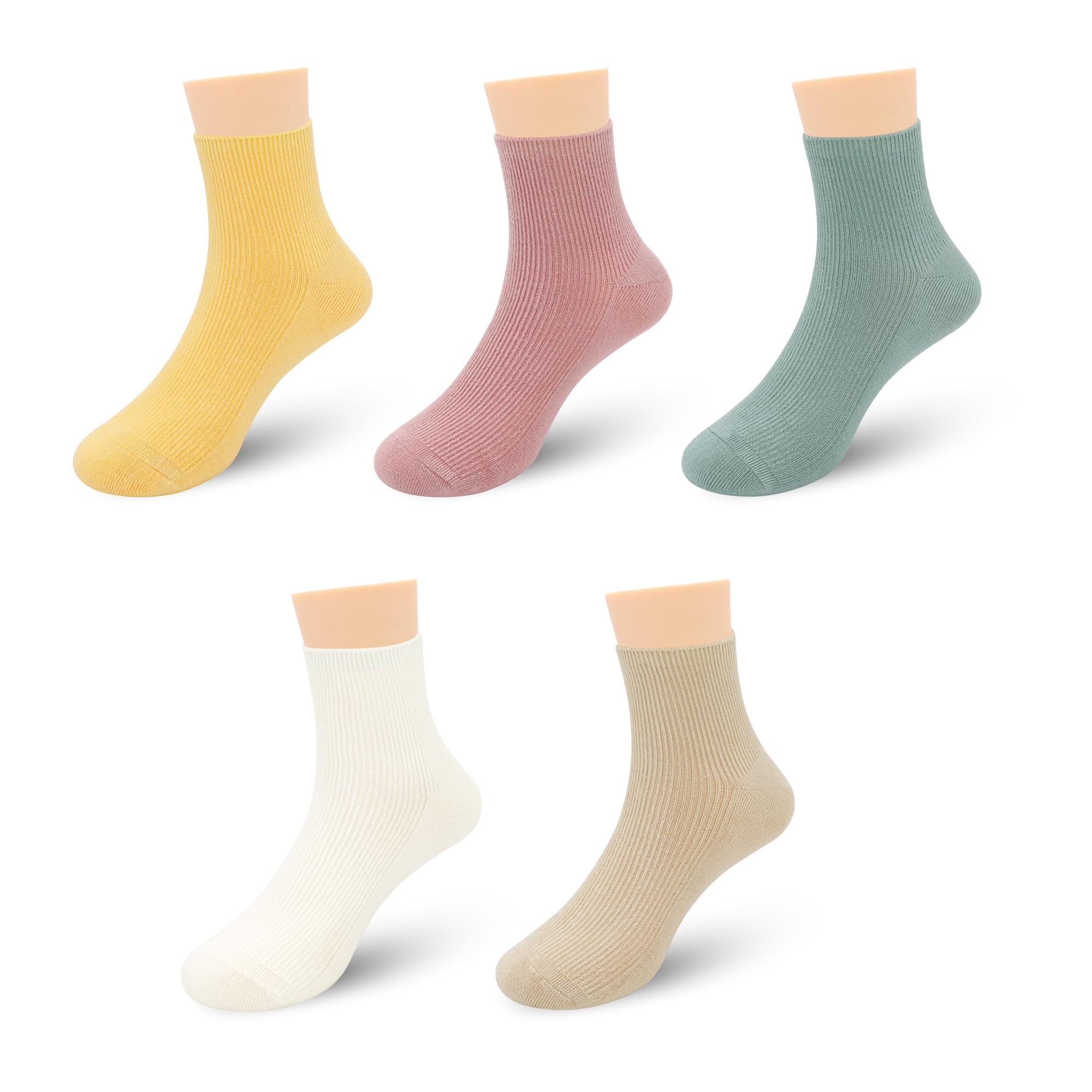 SERISIMPLE Viscose Bamboo Stretch Kids Ankle Socks Breathable Lightweight for Toddler Preschool Thin Soft Baby Socks 5 Pairs (Assorted, Small)