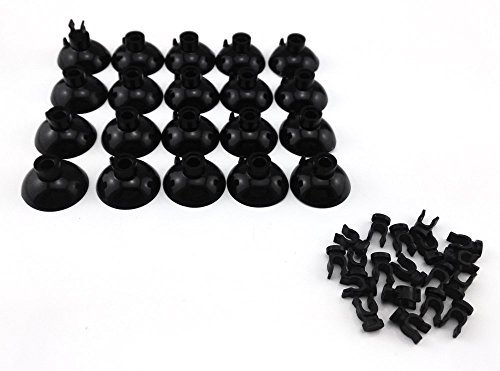 HONBAY 20pcs Aquarium Black Sucker Clip Suction Cups Airline Tubing Holder