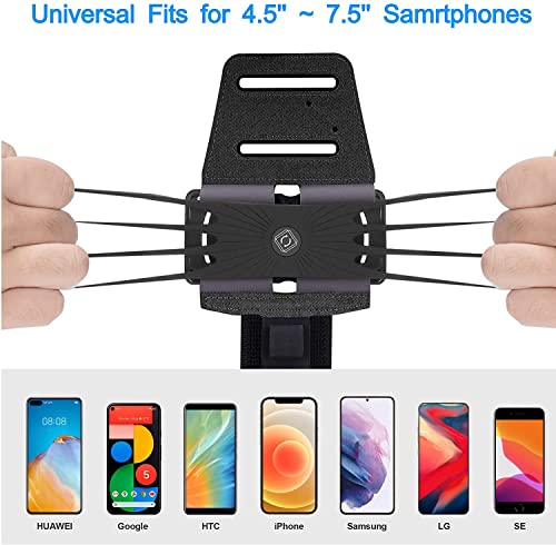Newppon Cell Phone Running Armband :Airpods Pro Holder & 360° Rotatable Universal Arm band Case for iPhone 14 13 12 11 Pro Max Plus Samsung Galaxy S23 S22 Ultra Edge Note Pixel for Workout Exercise