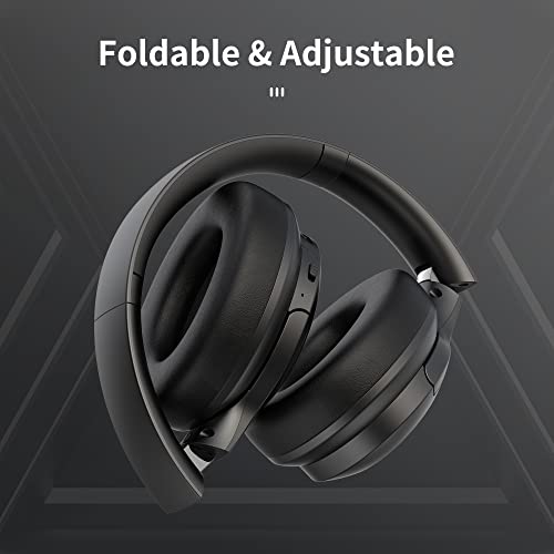 Hrbzo Wireless Headphones Over-Ear, Noise Cancelling Headphones Foldable Lightweight Headset for Cell Phone,PC for Prolonged Wearing…