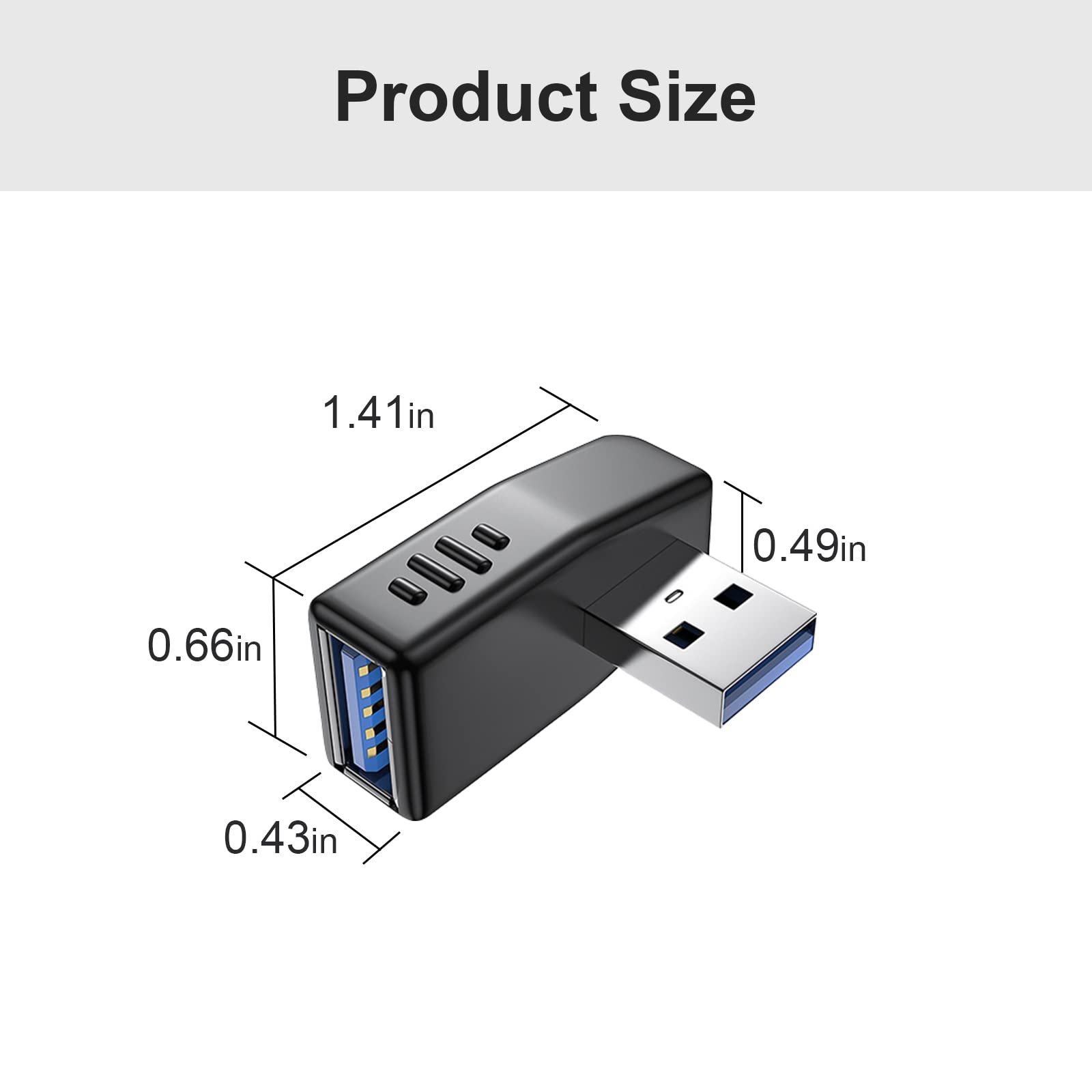 Oxsubor USB 3.0 Adapter 90 Degree Male to Female Coupler Connector Plug Left Angle and Right Angle