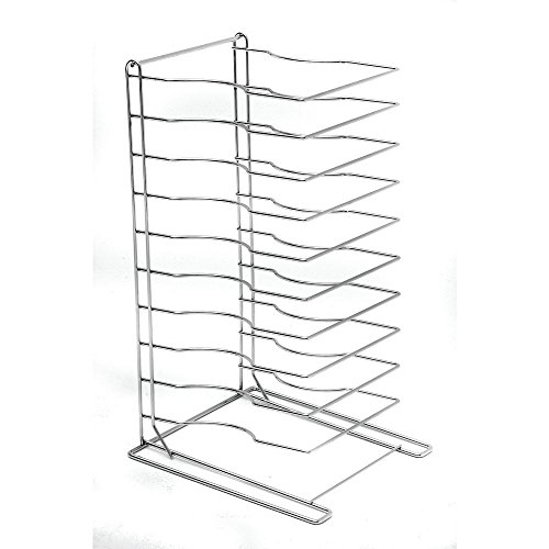 American Metalcraft 19033 Chrome-Plated Steel Pizza Cooling Rack, Over Size, 10 Shelves, 16" Square Base, Silver