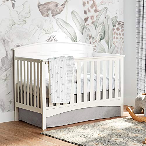 Lush Decor Baby Jungle Adventure Organic Cotton 2 Pack Fitted Crib Sheet, Gray, 52" L x 28" W + 9" Drop