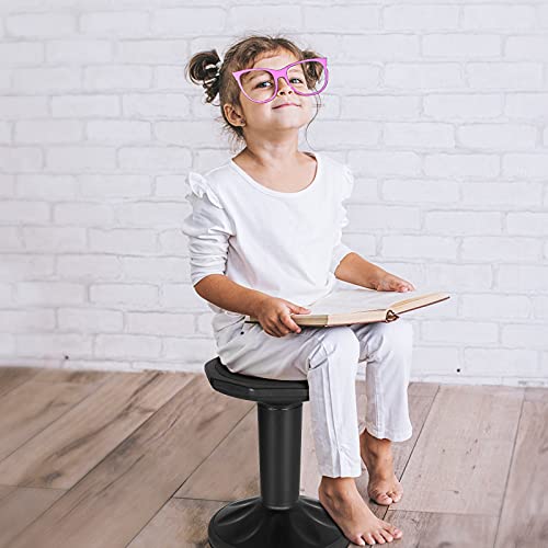 Giantex Wobble Chair Adjustable-Height 23 Inch Active Learning Stool Sitting Balance Chair for Office Stand Up Desk (Black)