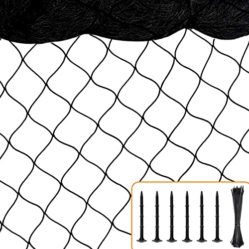 Bird Netting 25'x50' with 2.4" Square Mesh Garden Netting Bird Net for Chicken Coop, Poultry Netting Heavy Duty Nylon Netting for Garden, Aviary, Pests, Deer Fence Chicken Netting Fruit Tree Netting
