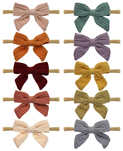 PUCH-KO Baby girl bows headbands for newborn and infant toddler hairbands hair accessories handmade elastic stretchy headband for girls child toddlers kids