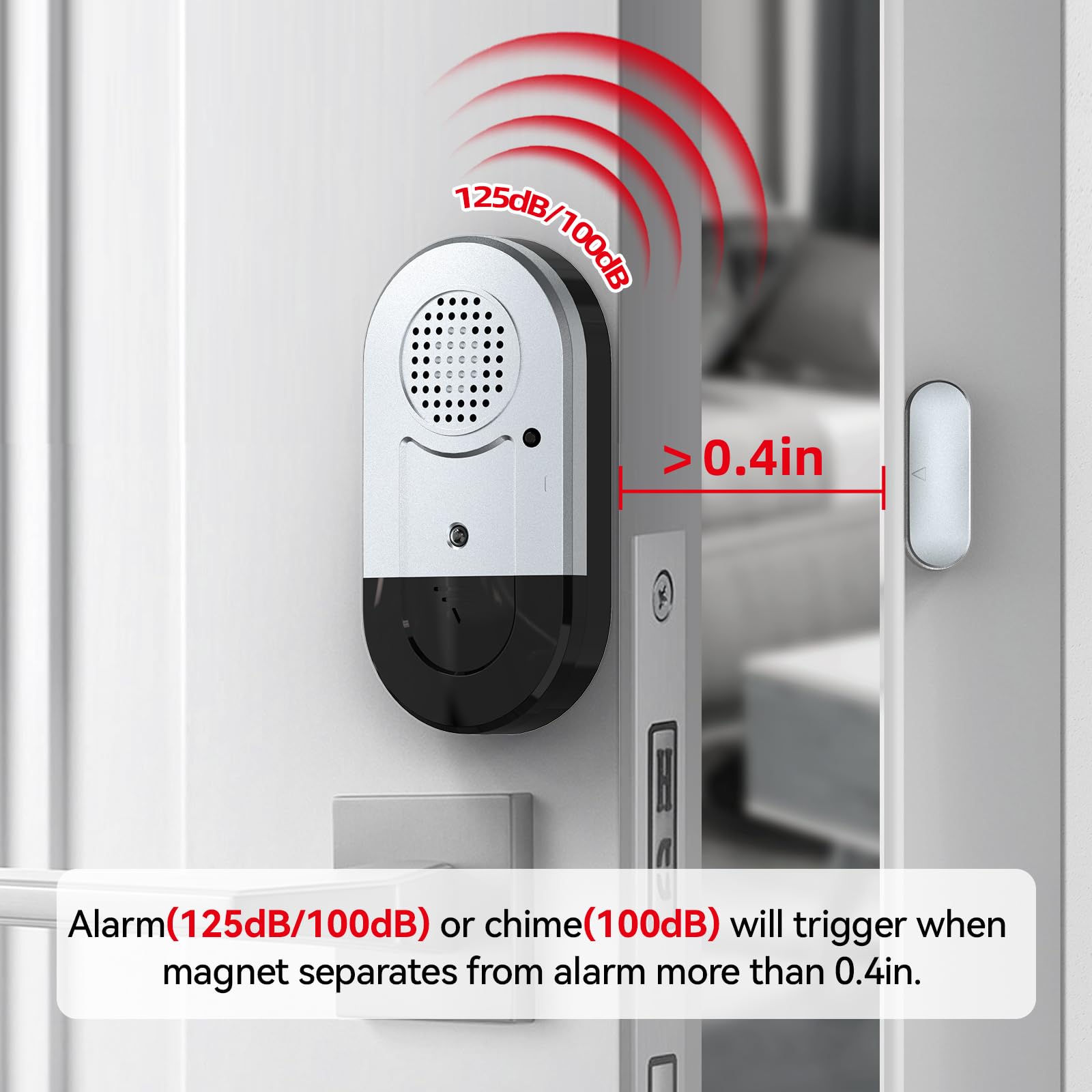 Sanjie Door Alarms When Opened,Door/Window Alarm Sensors for Kids Safety/Home Security/Pool/Garage/Dementia/Toddler/Travel Security,Easy to Install,Volume Control/Loud Alert,Long Battery Life,10 Pack