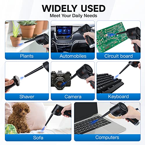 Air Duster for Computer Keyboard Cleaning - Cordless, Rechargeable 6000mAh Battery,Powerful Brushless Motor and 10W Fast Charging Air Duster Compressed Air