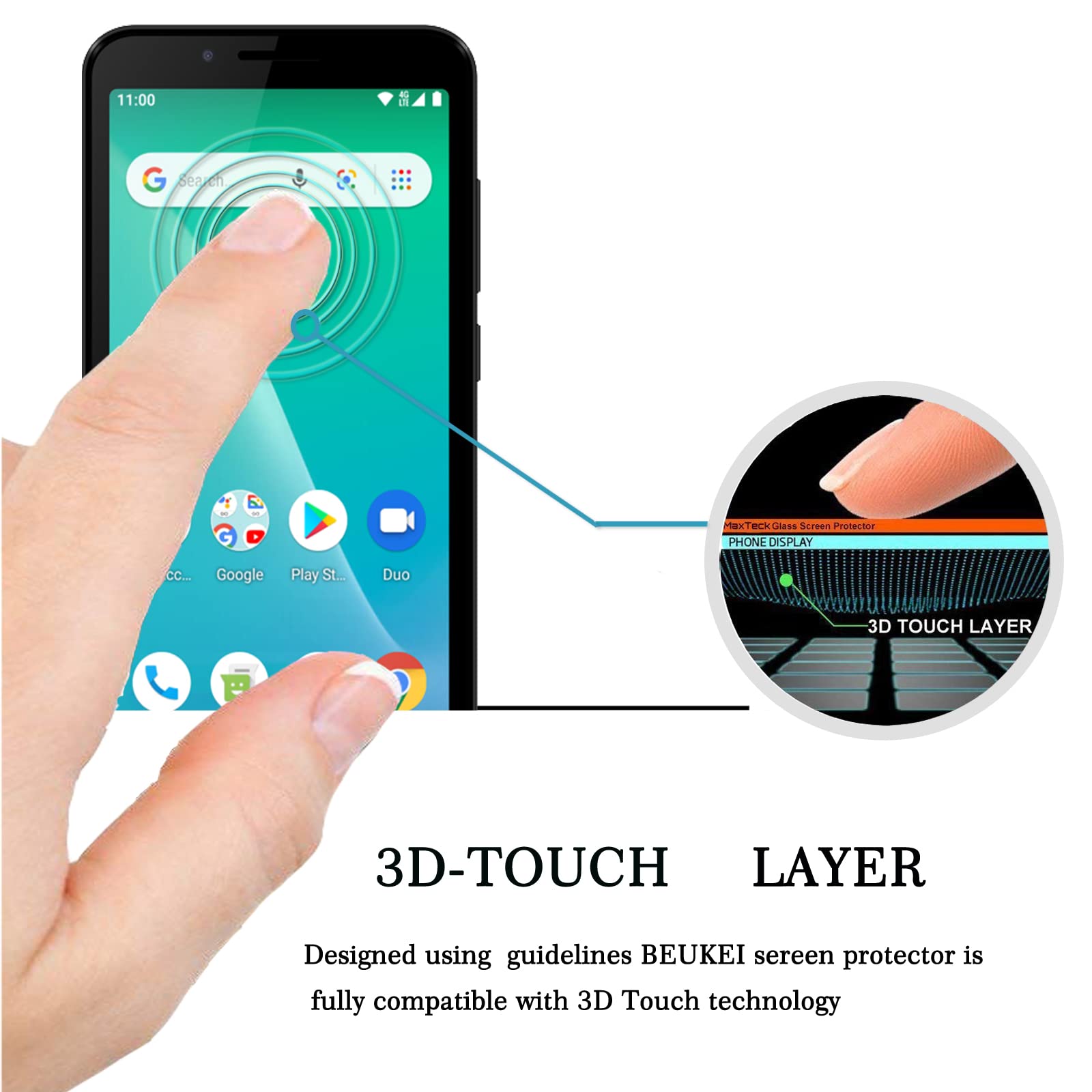 beukei (3 Pack) Compatible for SCHOK VOLT SV55 Screen Protector Tempered Glass, Touch Sensitive,Case Friendly, 9H Hardness,Screen Protector for Schok Volt SV55 SV55216