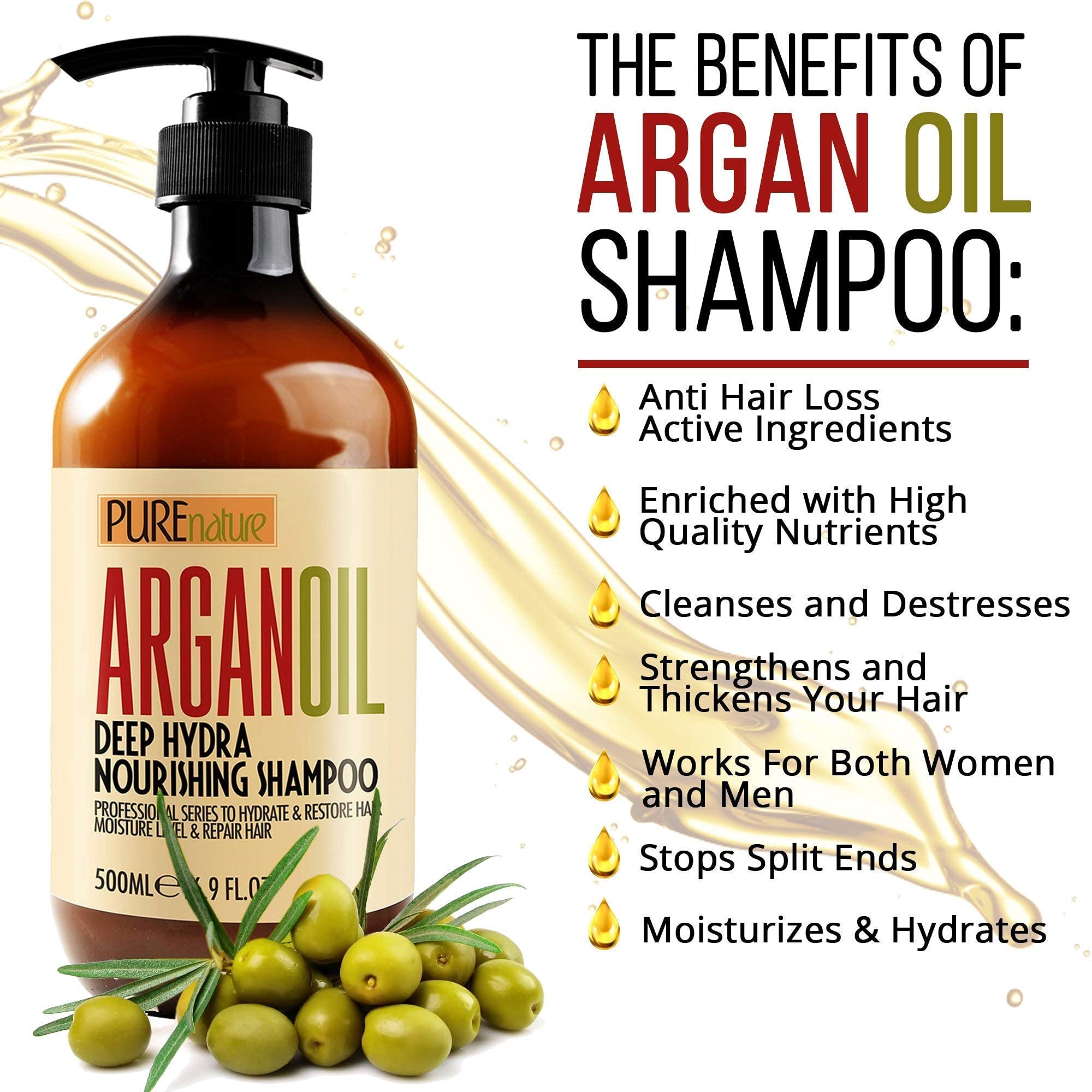 PURE NATURE Moroccan Argan Shampoo and Conditioner