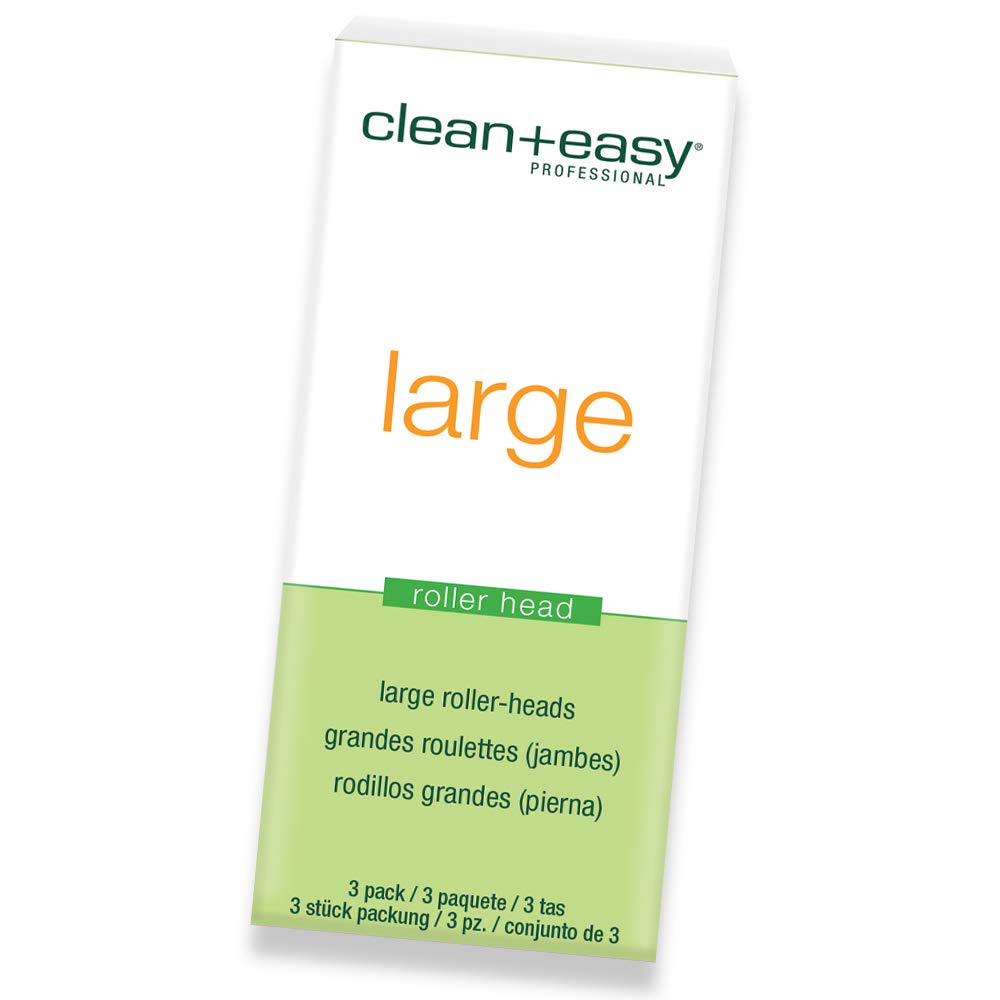 Clean + Easy Large Roller Heads for Roll-On Wax Refill, Disposable and Easy to Attach, for Easy Wax Application on Legs and Body, At-home, Self and DIY Waxing, Travel-size, 3 Roller Heads - 1 Pack