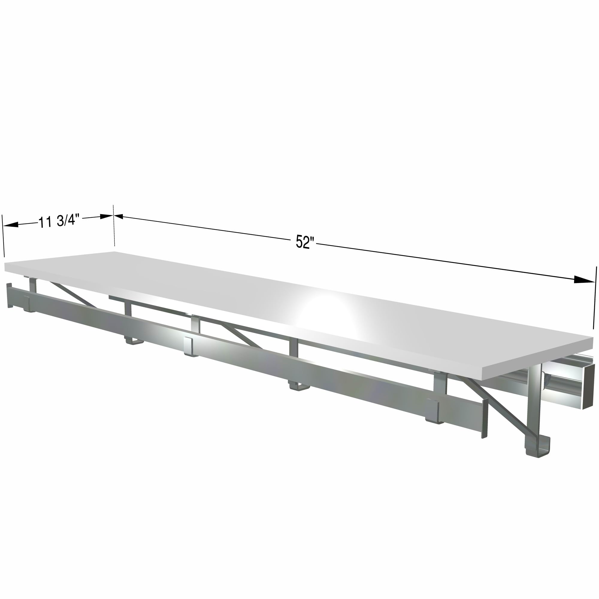 Arrange a Space 52" Long Single Hang/Shelf Kit Laundry Storage, White
