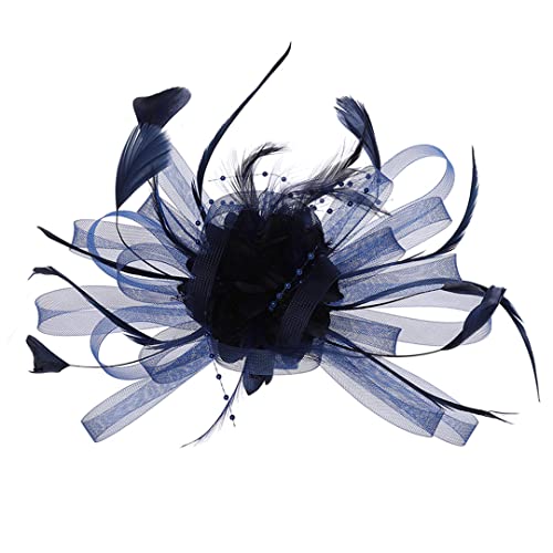 7 Colors Hats Women Flower Feather Hats Retro Bridal Hair Accessories Party Black