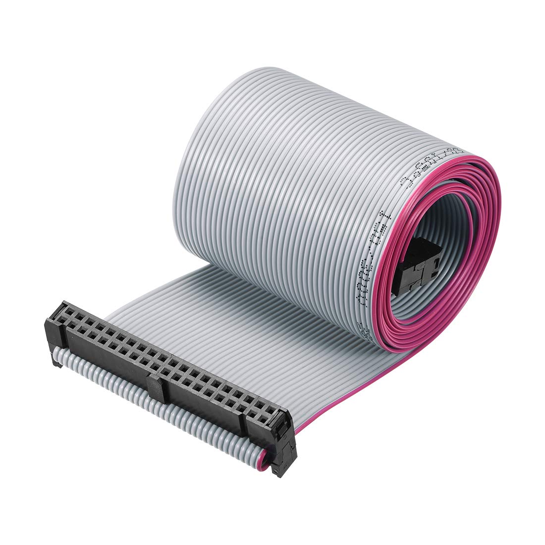 uxcell IDC Wire Flat Ribbon Cable FC/FC Connector A-Type 40 Pins 2.54mm Pitch 1m Length Gray