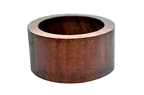 NIRMAN Handmade Wood Napkin Ring Set with 6 Napkin Rings - Artisan Crafted in India