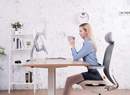 EleTab Single Monitor Arm Stand Full Motion Height Adjustable Monitor Desk Mount Fits for Computer Screen 13 to 34 inches, Hold up to 19.8 lbs