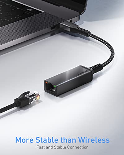 Maxonar USB C to Ethernet Adapter, USB C to RJ45 Thunderbolt 3/4 Type C to Ethernet LAN Network Adapter Compatible with iPad Air, iPad Pro, iMac, MacBook Air Pro (M1/M2), Dell XPS and More