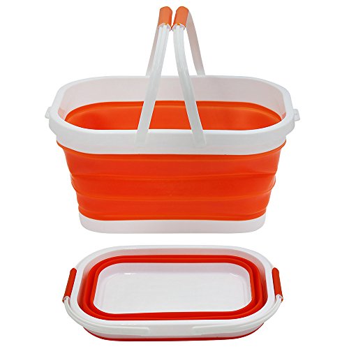 Gaorui Collapsible Laundry Basket Foldable Pop Up Storage Container Organizer Portable Washing Tub for Toys Fruits Vegetables Orange