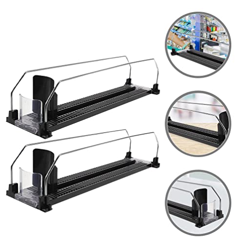 Cabilock 2pcs Supermarket Drinks Pusher Shelves Beverage Glide Pushers for Vending Machine Automatic Pushing Dispensers, Longer