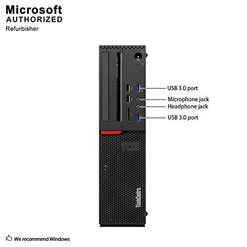 Lenovo ThinkCentre M900 SFF Computer PC, Intel Quad Core i5-6500 up to 3.6GHZ, 16GB DDR4 RAM, 256GB Solid State Drive, DVDRW, 4K Support, DP, VGA,Windows 10 Pro 64 Bit English/Spanish/French(Renewed)