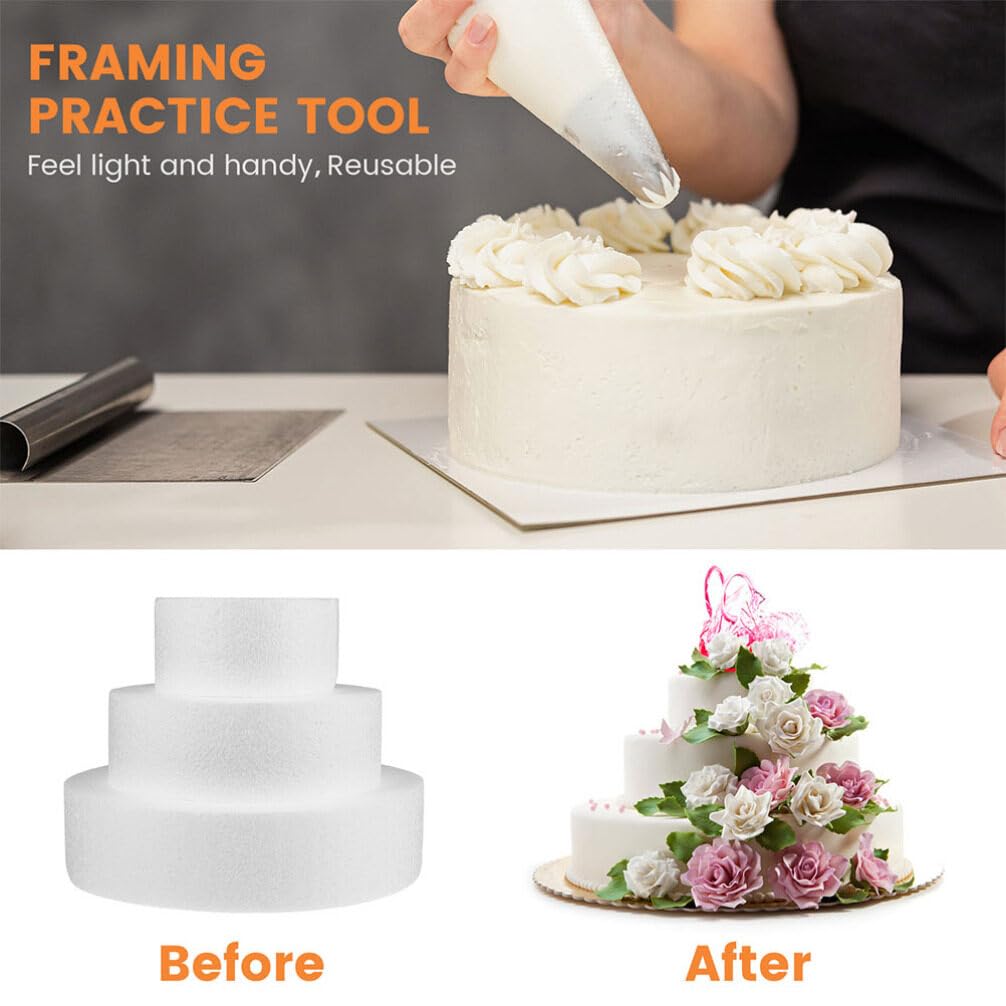 3pcs Prosthetic Foam Cake Model Cupcake Dummies Foams Cake Model Simulated Dummy Cake Baking Cake Dummies Cake Prop Cake Model Diy Cake Model Cake Dummy 7c Prosthesis Wedding White