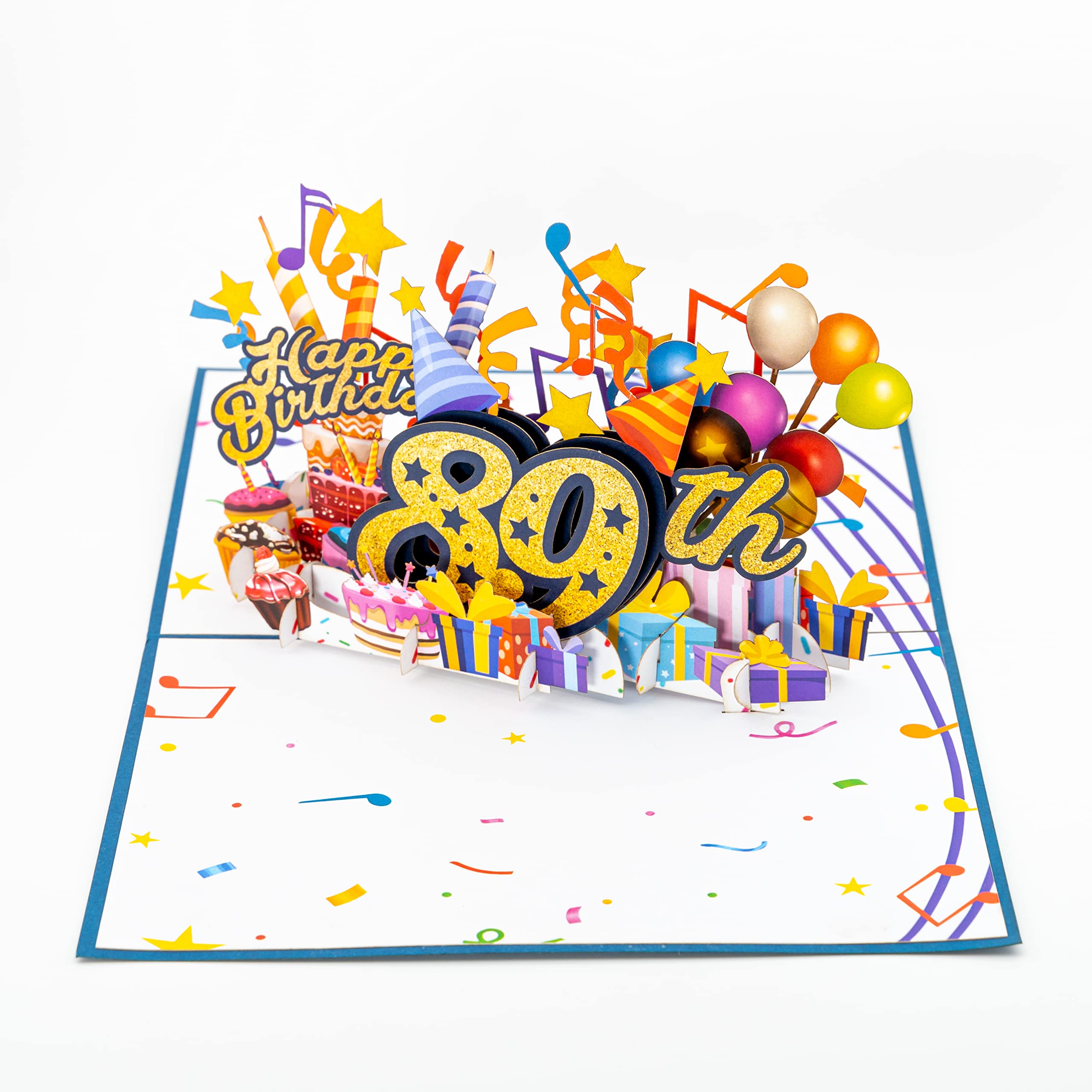 iGifts And Cards Happy 89th Blue Birthday 3D Pop Up Greeting Card – Awesome 89 Birthday Card For Woman, Man, Happy Eighty Nine Birthday Gift For Mom, Dad, Wife, Husband Present, 5" X 7"