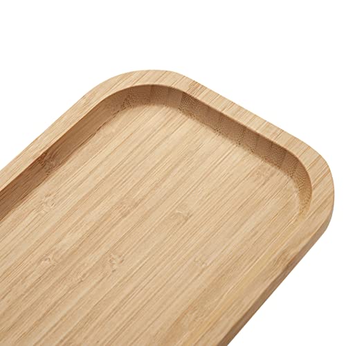Bamboo Vanity Tray, Bathroom Counter Tray, Toilet Tank Tray, Bathroom Tray for Organizing and Home Decor, 7.9 x 5.1 x 0.8 inch