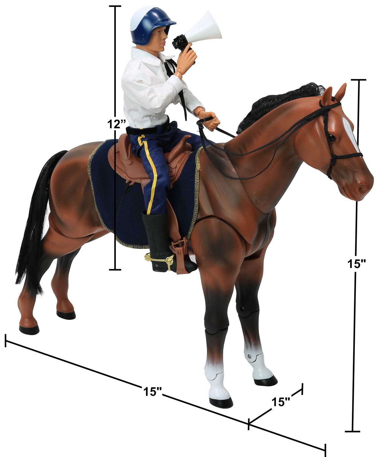 Click N' Play Police on Horse 12" Action Figure Play Set with Accessories