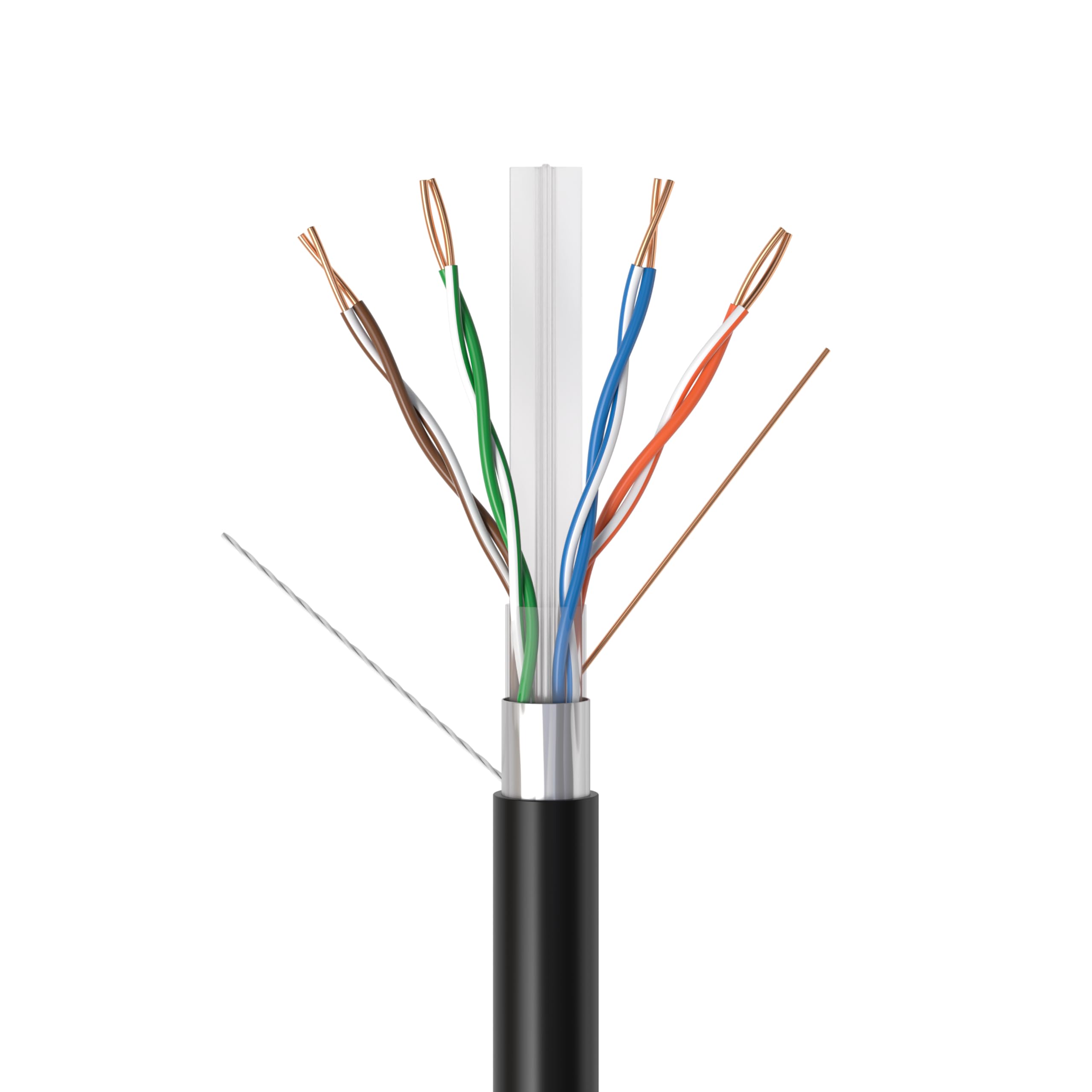 Cables Direct Online CAT6 1000FT Outdoor Weatherproof 23 AWG 550MHz Cable FTP Wire Solid Direct Burial UV (1000FT, FTP (Shielded))