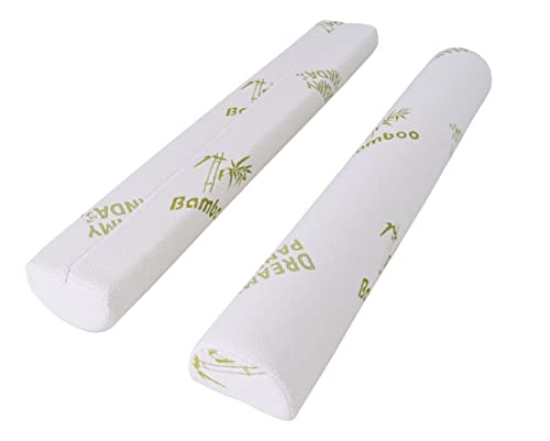 DREAMYPANDA Bed Bumpers for Toddlers β Bed Rail for Toddlers β Soft & Breathable Pillow with Washable Bamboo Cover β White, Size L, Portable Travel Bag (2 Pack)