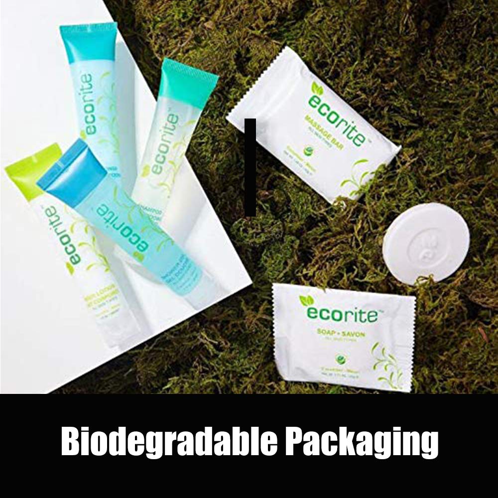 Ecorite 2 in 1 Shampoo/Conditioner with Cucumber-Melon Fragrance, Travel Size Hotel Amenities Biodegradable/Recyclable Tube, 1 fl oz/30 ml, Pack of 48