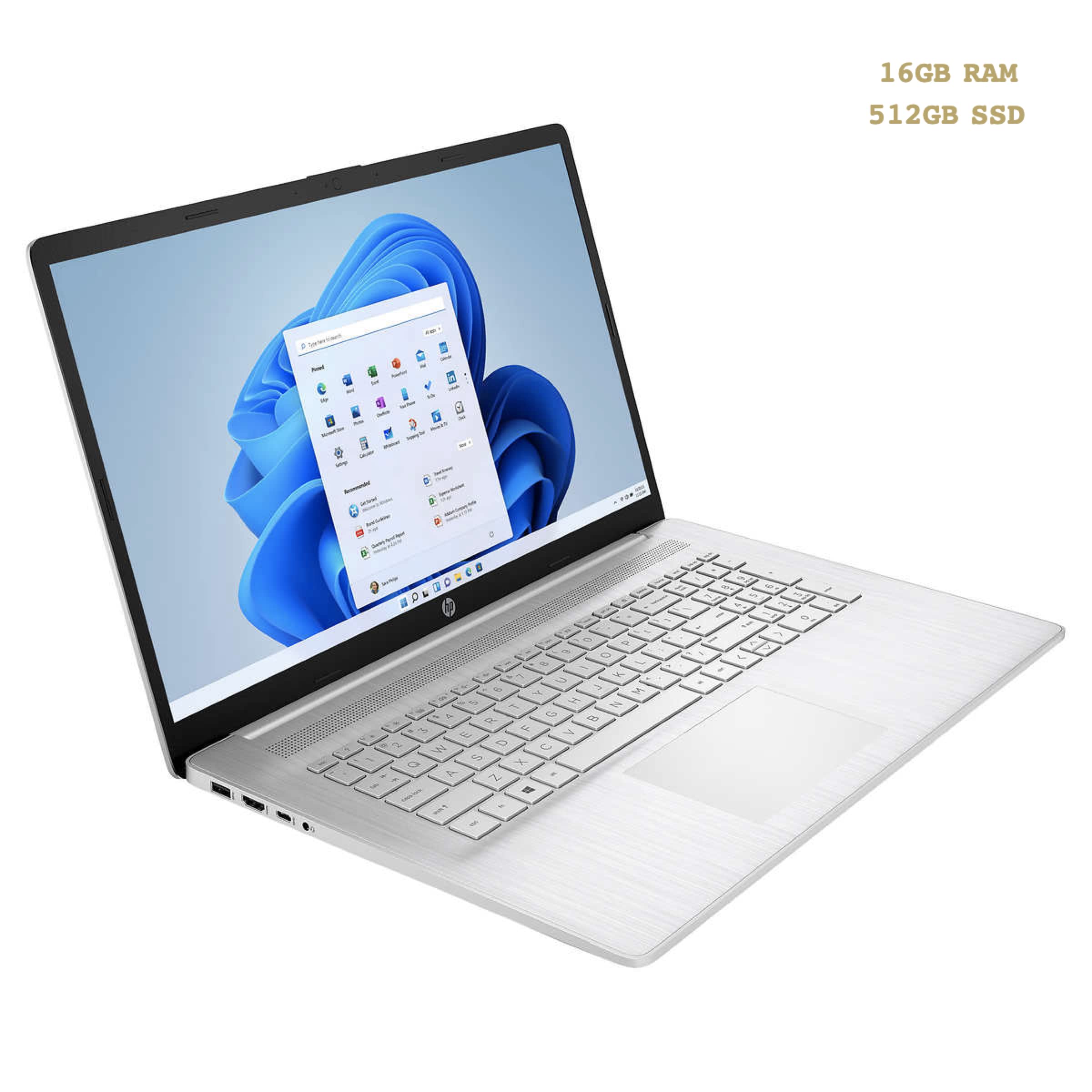 HP 2022 High Performance Business Laptop - 17.3" FHD IPS - 12th Intel Core i5-1235U 10-Core - Iris Xe Graphics - 16GB DDR4-1TB SSD - USB-C - Backlit Keyboard- Windows 11 Pro w/RATZK 32GB USB