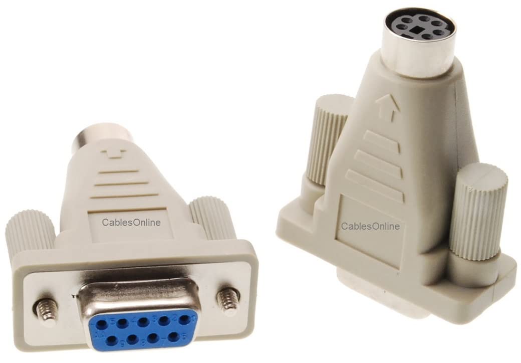 CablesOnline 2-Pack PS/2 MiniDin6 Female to DB9 Serial Female Mouse Adapter, AD-M01-2
