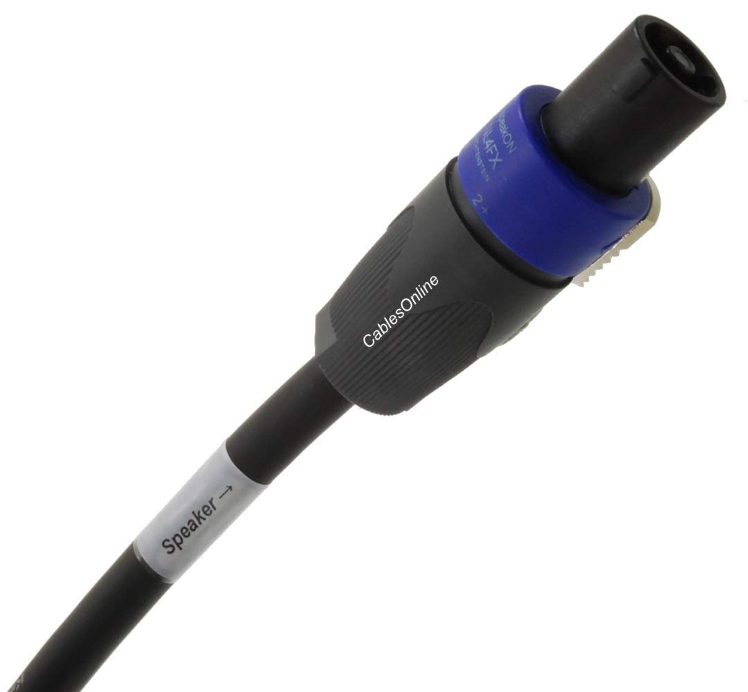 CablesOnline, 3ft. Mono-Bridged Speaker/Amplifier 12AWG Cable with Neutrik® Speakon 4-Pole Male to Male Connectors, (1+/1+ and 2+/1-), SK-MB403