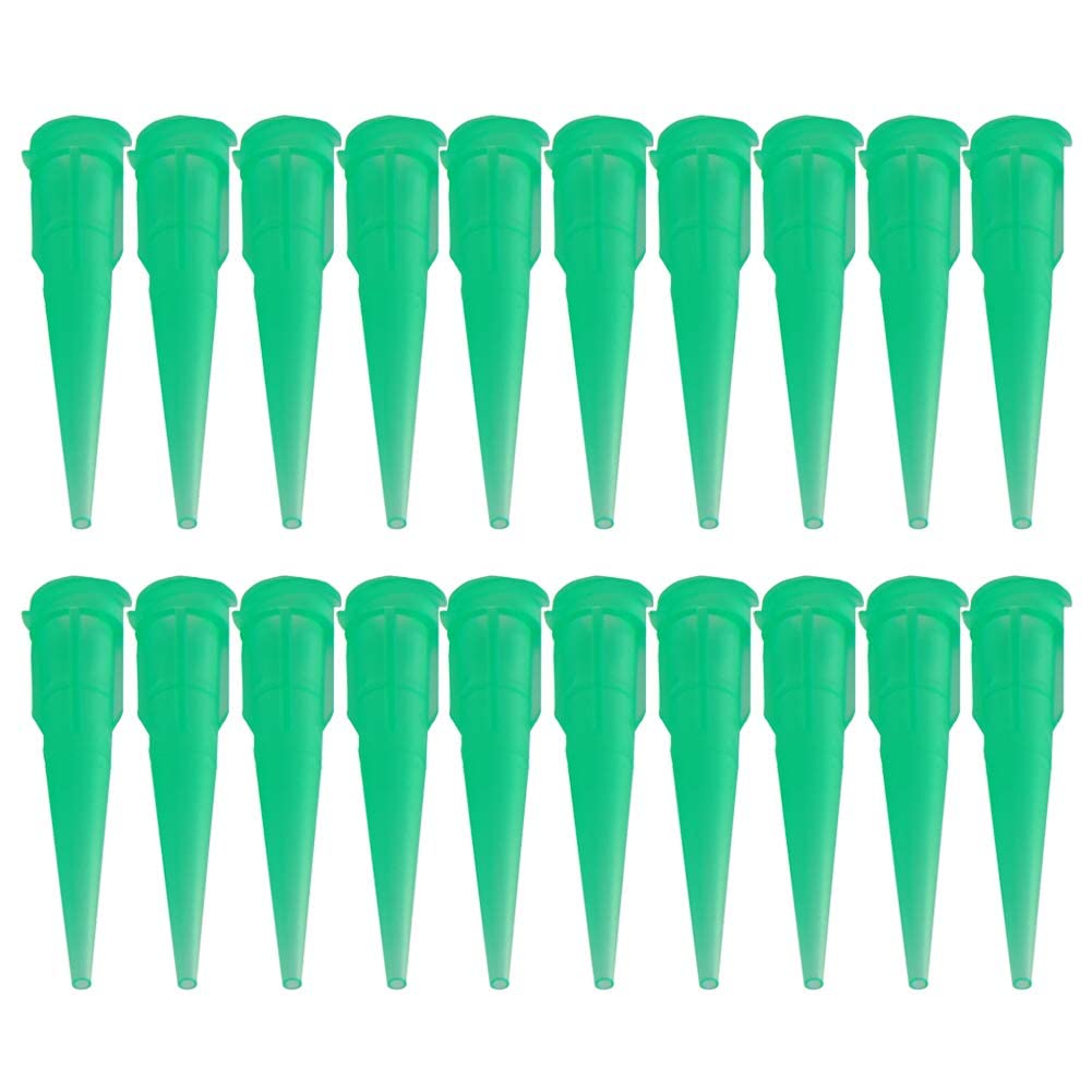Auniwaig 100PCS 18 Ga Plastic Tapered Pinhead Blunt End Adhesive Dispenser Tip Luer Syringe Needle Tip Dispensing Fill Needle for Oil or Glue Applicator