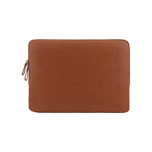 MOSISO Laptop Sleeve Bag Compatible with MacBook Air 13 M2 A2681 M1 A2337 A2179 A1932/Pro 13 inch M2 M1 A2338 A2251 A2289 A2159 A1989 A1706 A1708, PU Leather Padded Bag Waterproof Case, Brown