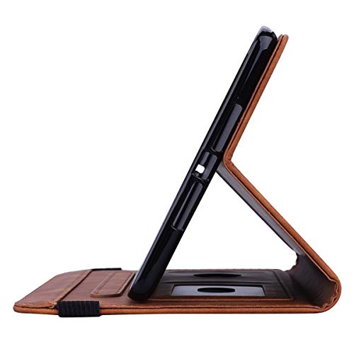 Pefcase Case for Galaxy Tab S7 Plus 12.4 inch Premium PU Leather Folio Stand Cover with Card Slot Pen Holder Multi-Angle Viewing, for Samsung Galaxy Tab S7+ Plus 2020 SM-T970/T975/T976 - Brown