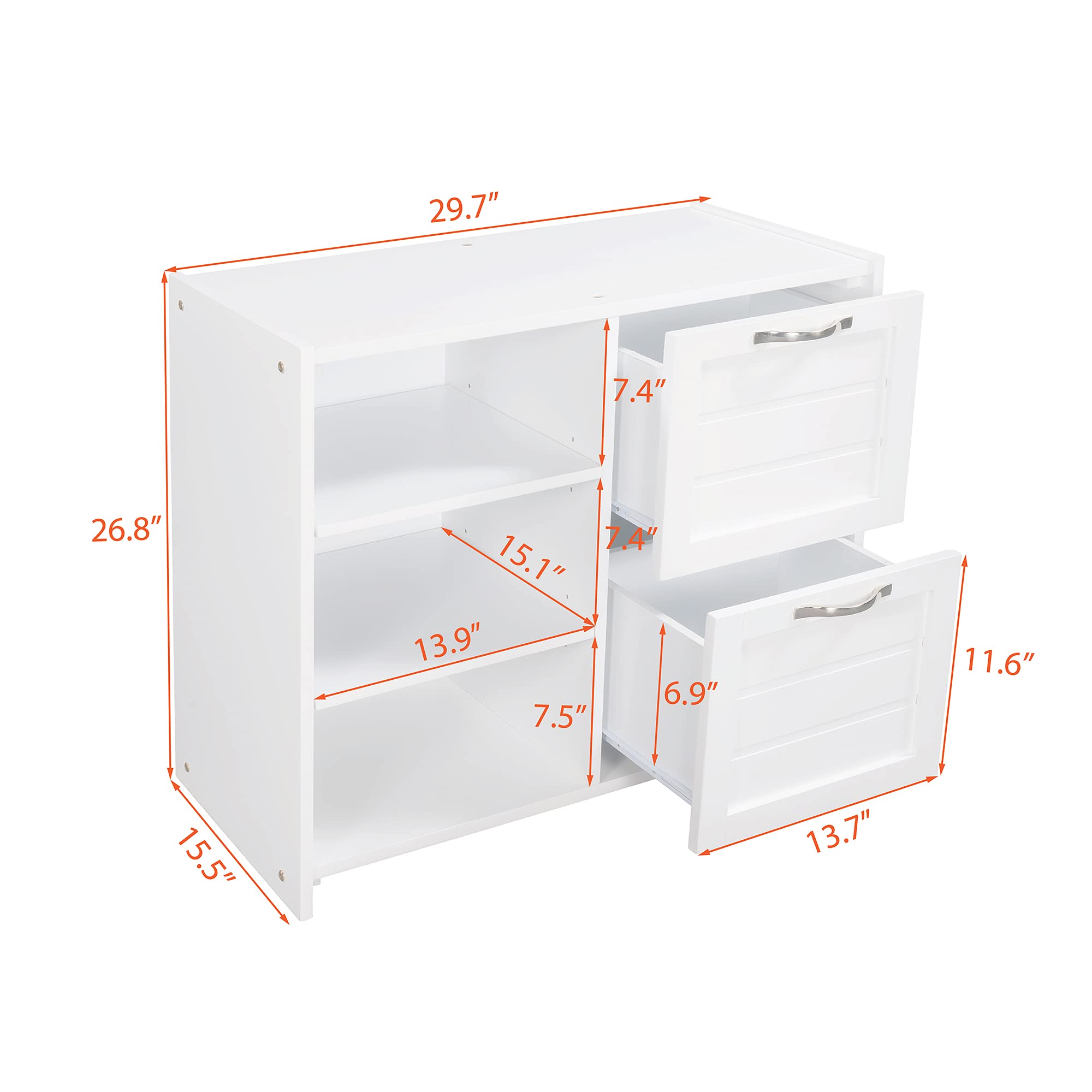 Harper & Bright Designs Twin Loft Bed with Slide and Storage, Solid Wood Low Loft Bed with Attached Bookcases and Separate 3-tier Drawers, for Kids Girls Boys (White)