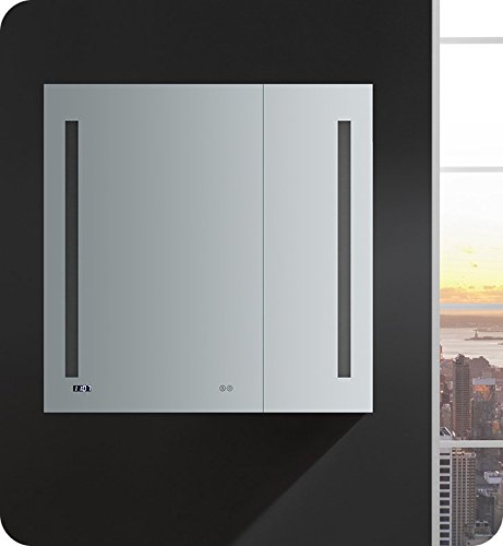 Fresca Tiempo 36" Wide x 36" Tall Bathroom Medicine Cabinet w/LED Lighting & Defogger