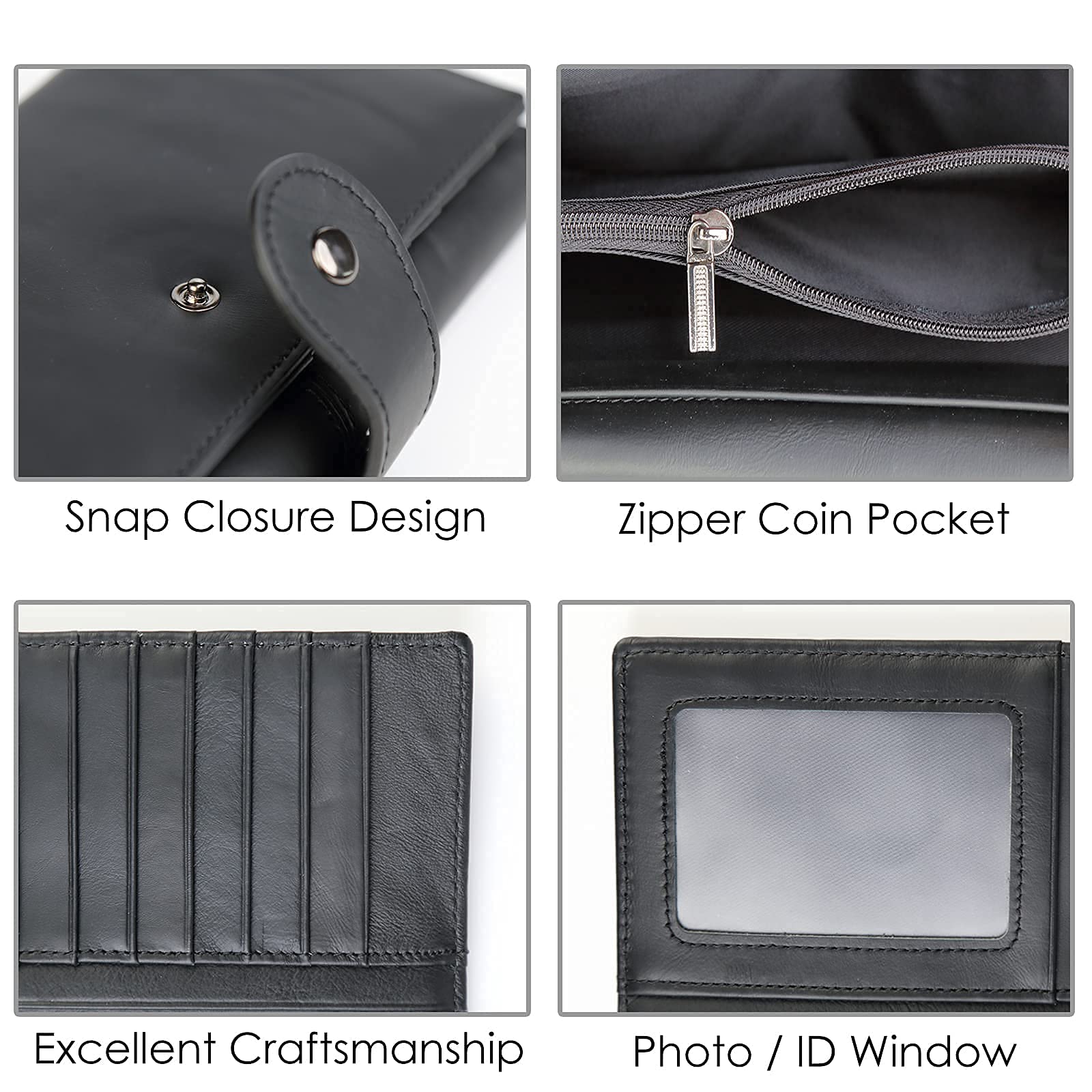 KELEEL Women's Wallet RFID Blocking Large Capacity Genuine Leather Trifold Ladies Purse Clutch Wallets Card Organizer