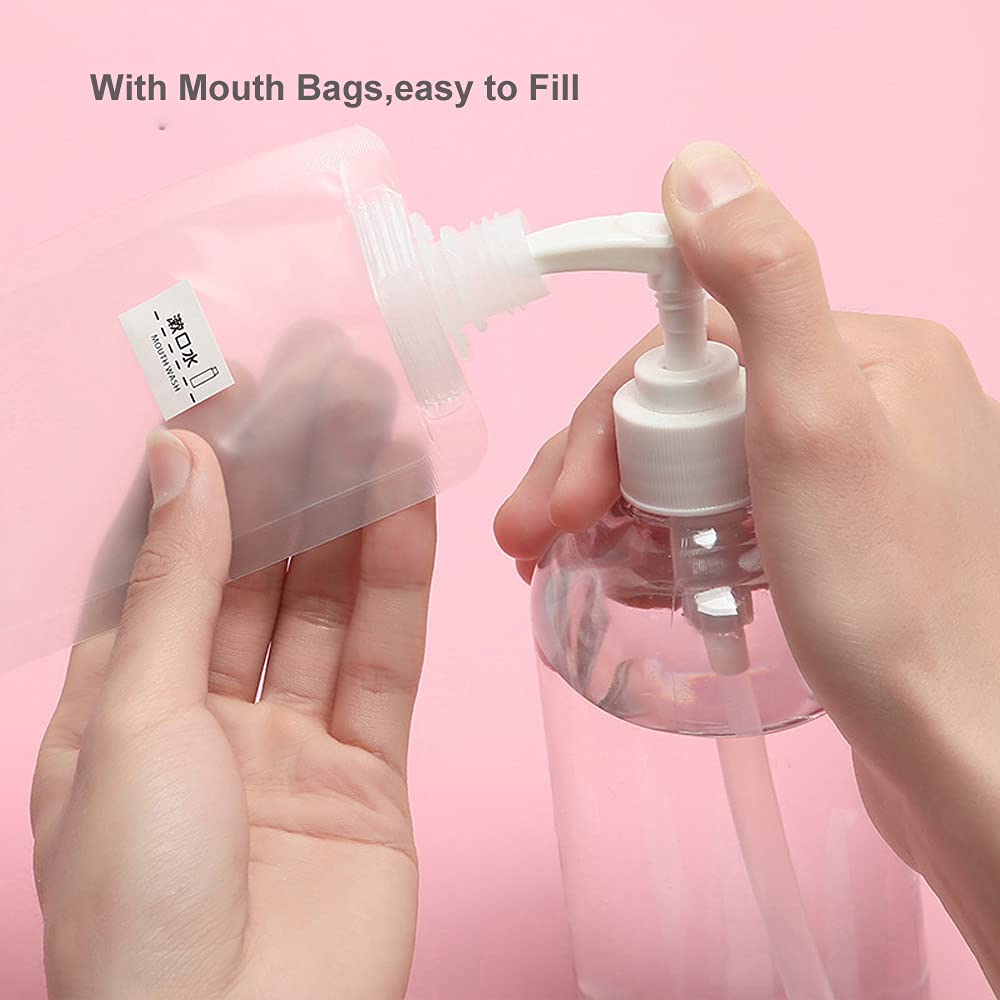 5pcs Bulk Refillable Containers for Hand Sanitizer Holder Keychain with Clip, 1.69oz Portable Travel Size Squeeze Plastic Bottles for Toiletry Shampoo Lotion Soap (5pcs)
