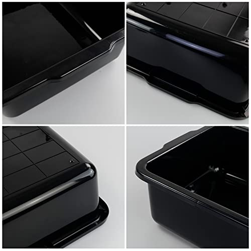CAND Extra Large Black Bus Tub Box, 32 L Plastic Bus Bin for Restaurant, 4 Pack