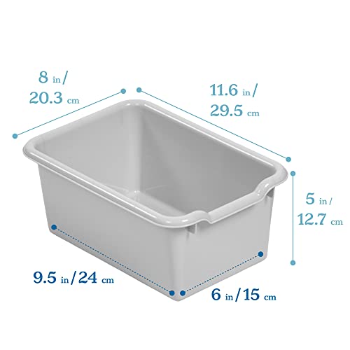 ECR4Kids 10 Cubby Tray Cabinet with Scoop Front Storage Bins, 5x2, Natural, Classroom Furniture, Clear