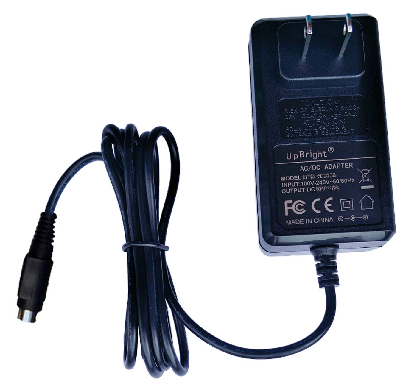 UpBright 4-Pin 12V AC/DC Adapter Compatible with Night Owl DVR-THD80B-HIK DVR-THD80B-82-HIK DKD-THD80B-84-HIK DVR-THD50B-81-HIK 8 Ch THD 4K Ultra HD HDD 8.0 Digital Video Recorder Power Supply Charger