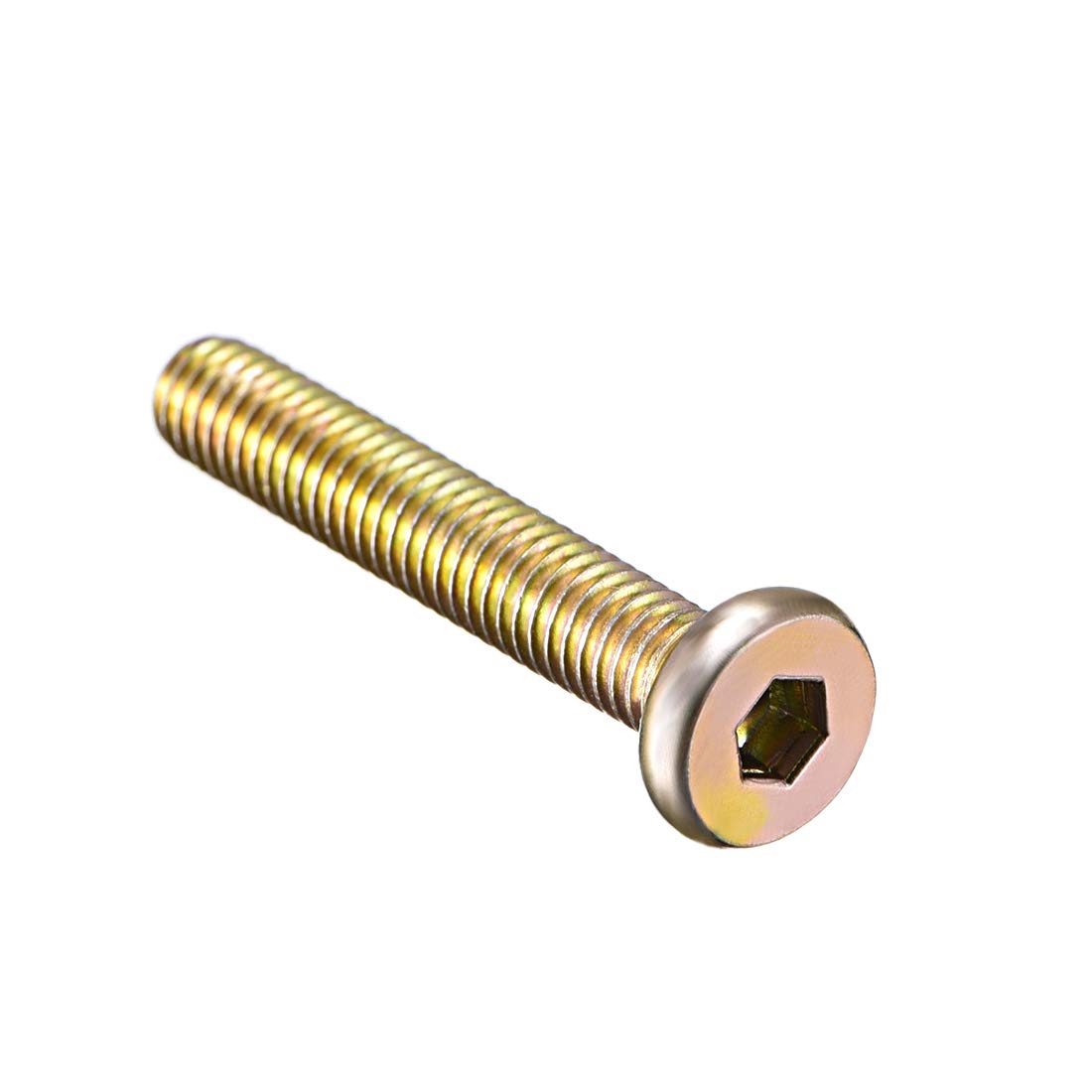 uxcell M6x35mm Furniture Bolt Hex Socket Drive Round Head Screw Zinc Plated 30pcs