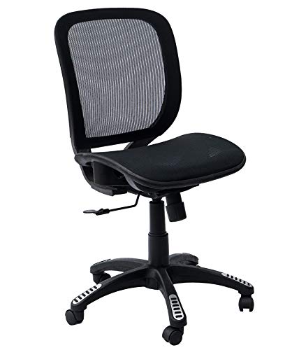Ergomax Fully Meshed Ergonomic Height Adjustable Office Chair no Armrests & no Headrest, 42 Inch Max, Black