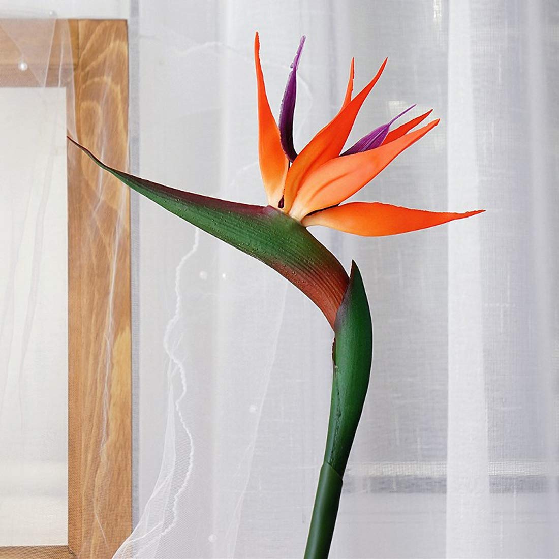 Calcifer 32'' Real Touch Bird of Paradise Artificial Flowers Bouquet for Home Garden Decoration/Wedding Party Decor (Goldenrod,5 Stems)