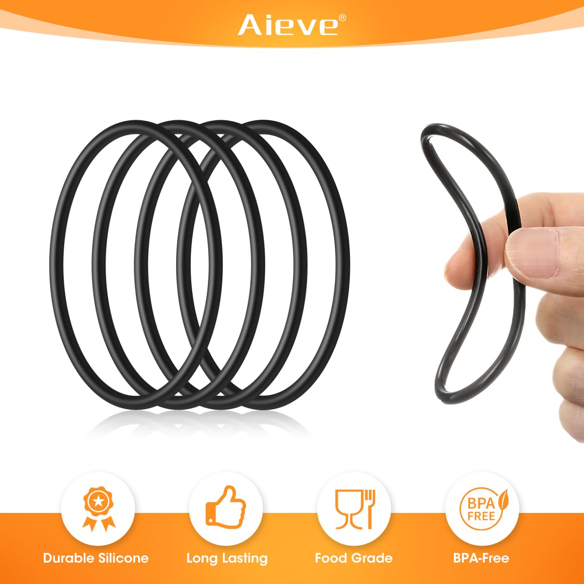 AIEVE 4 Pack Silicone Lid Seal Replacement Gasket Compatible with Stanley IceFlow Tumbler Cup 20oz & 30oz