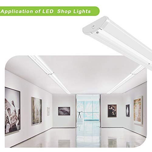 hykolity 110W 8FT LED Shop Lights Ultra Slim LED Wraparound, 12600lm 5000K LED Strip Lights, Flush Mount Warehouse Garage Office Ceiling Light Fixture, 8 Foot Fluorescent Tube Replacement - 4 Pack