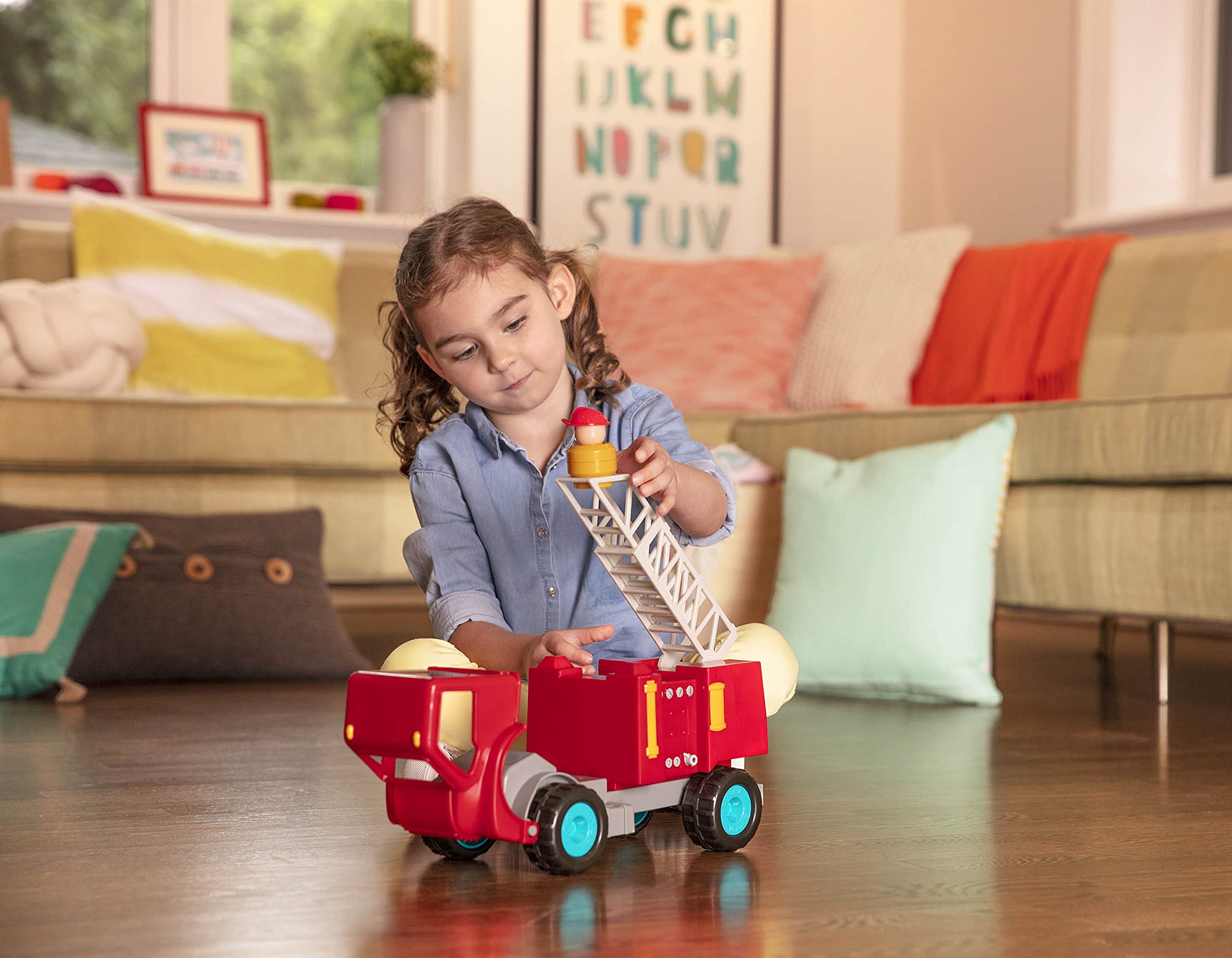 Battat – Toy Fire Truck & Figures – Classic Toddler Trucks – Red Fire Engine Toy – Soft Rubber Wheels – 18 Months + – Fire Engine